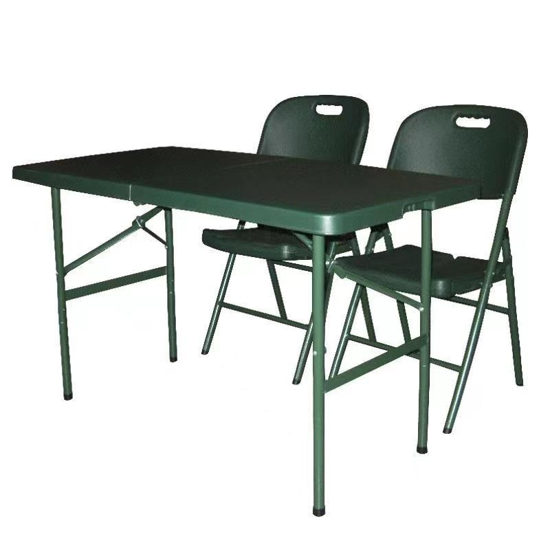 Foldable Reinforced Blow Molded Military Table Green Camping Dining ...